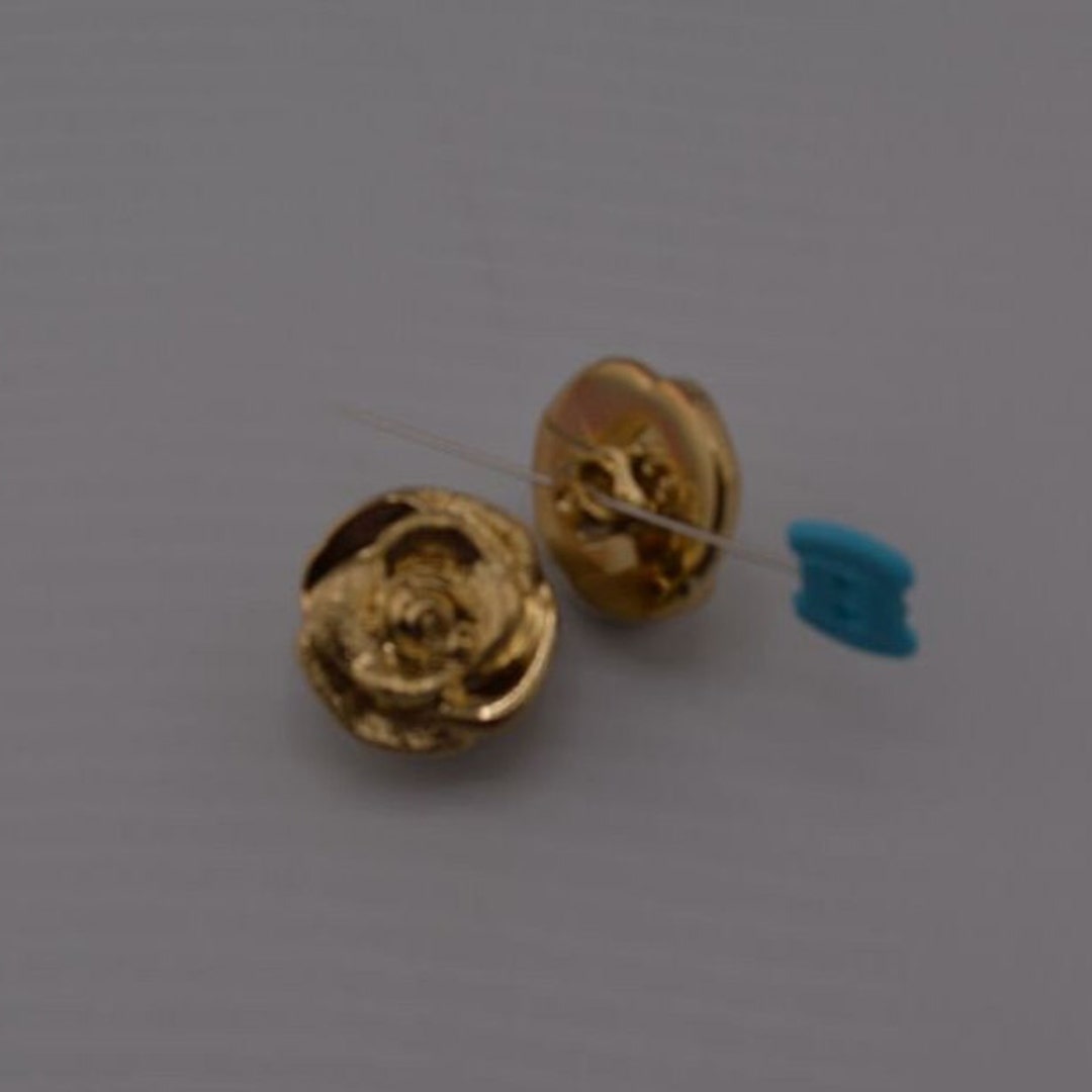 Bright Gold Tone Button With Rose Motif – Shank (WW-05) - Etsy
