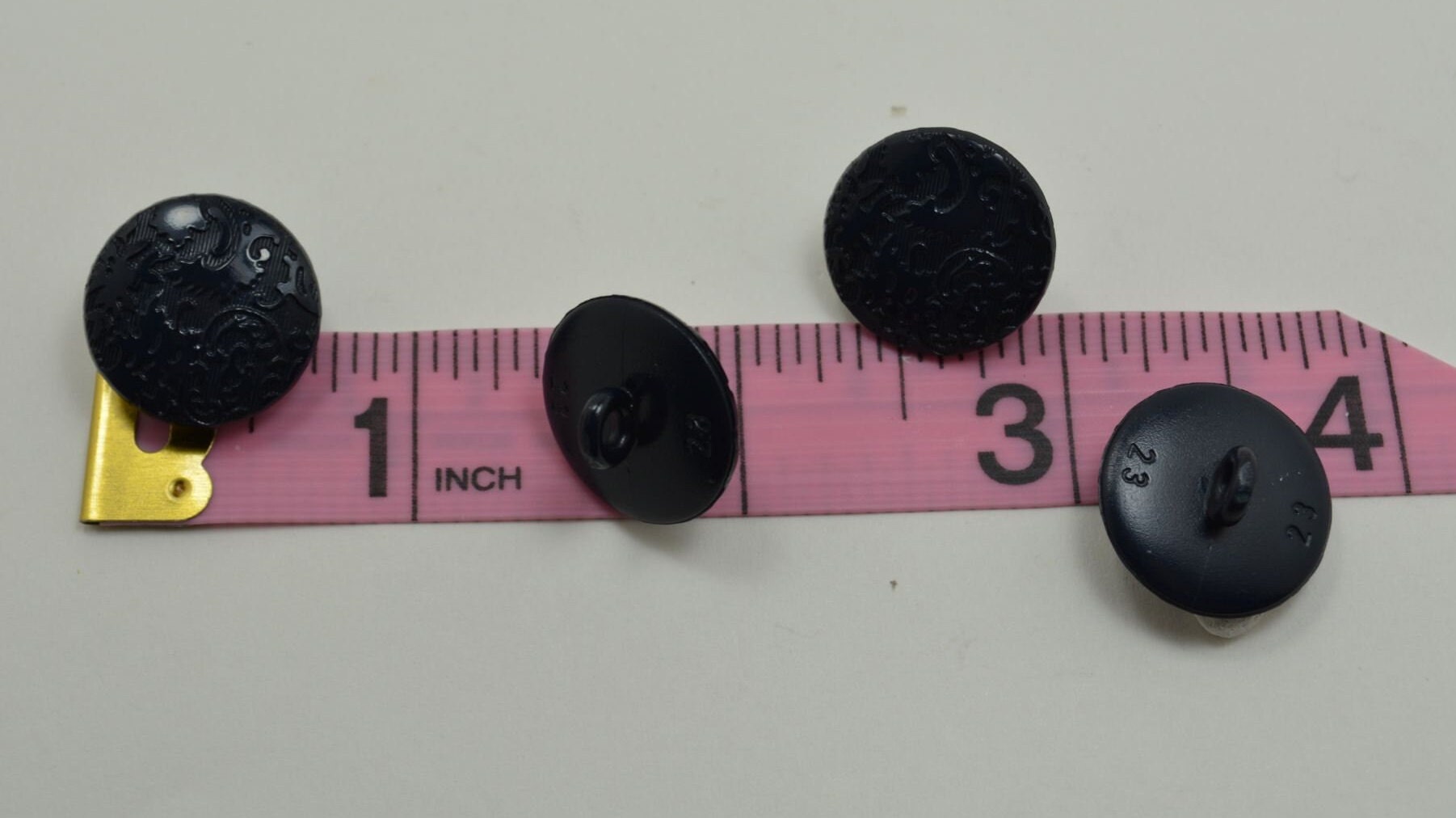 Navy Shank Button Embossed With Floral Pattern HH-09 - Etsy