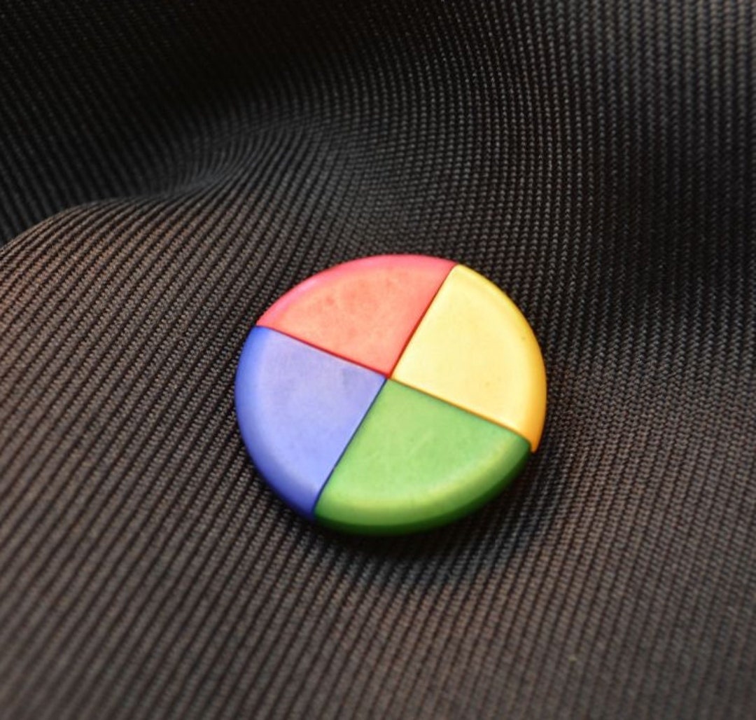 Quarters of Yellow, Pink, Green & Blue Button - Shank (T-18) - Etsy