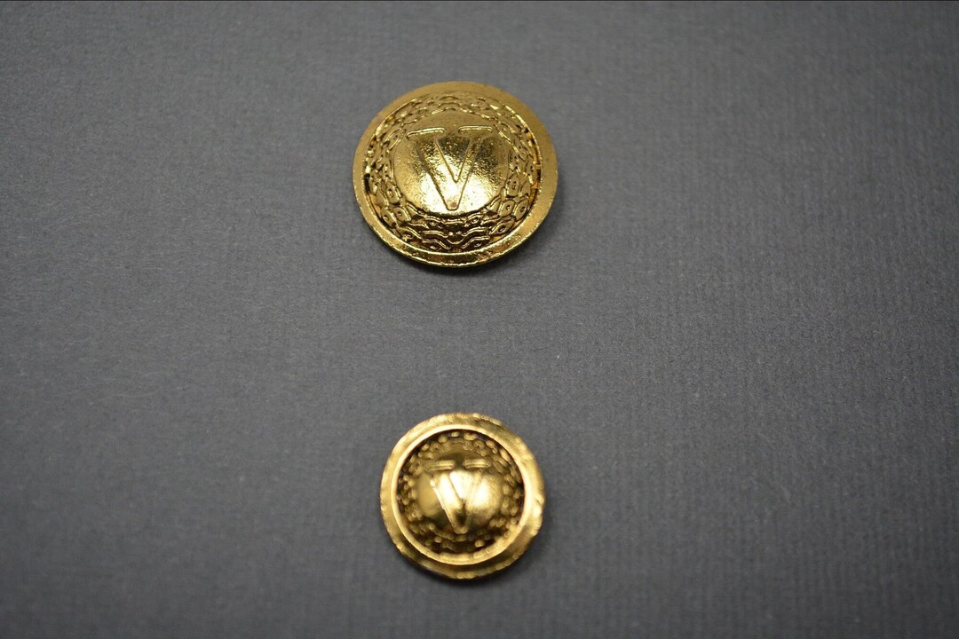 Gold Shank Button With "v" Designer Logo (A-10) - Etsy