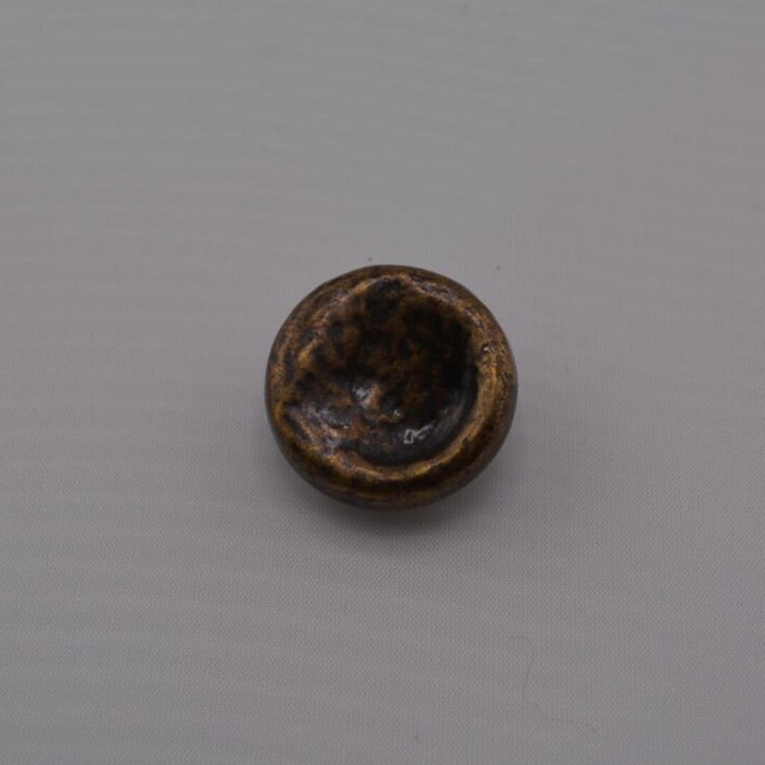 Dull Gold Industrial Look Round Button With Fingerprint Indention ...
