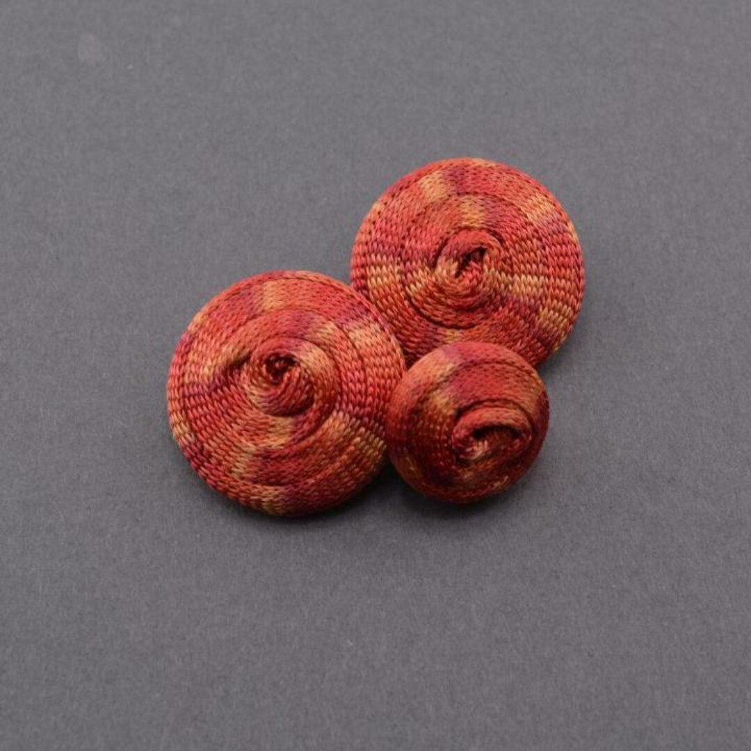 Variegated Braid Button in Shades of Terracotta, With Pink and Orange ...