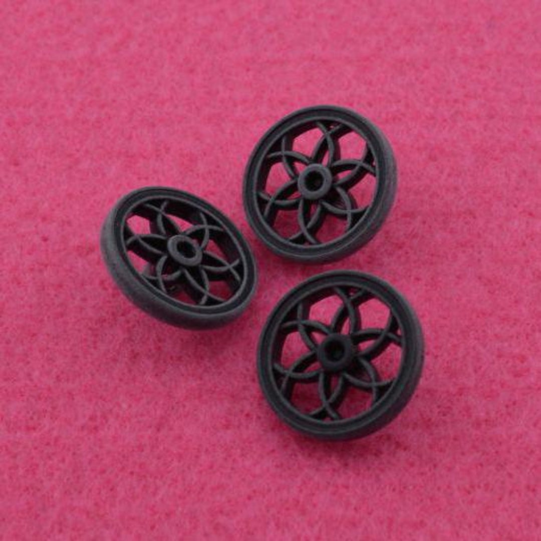 Dusty Grey Openwork Flower Button With Rim – Shank (4A-09) - Etsy