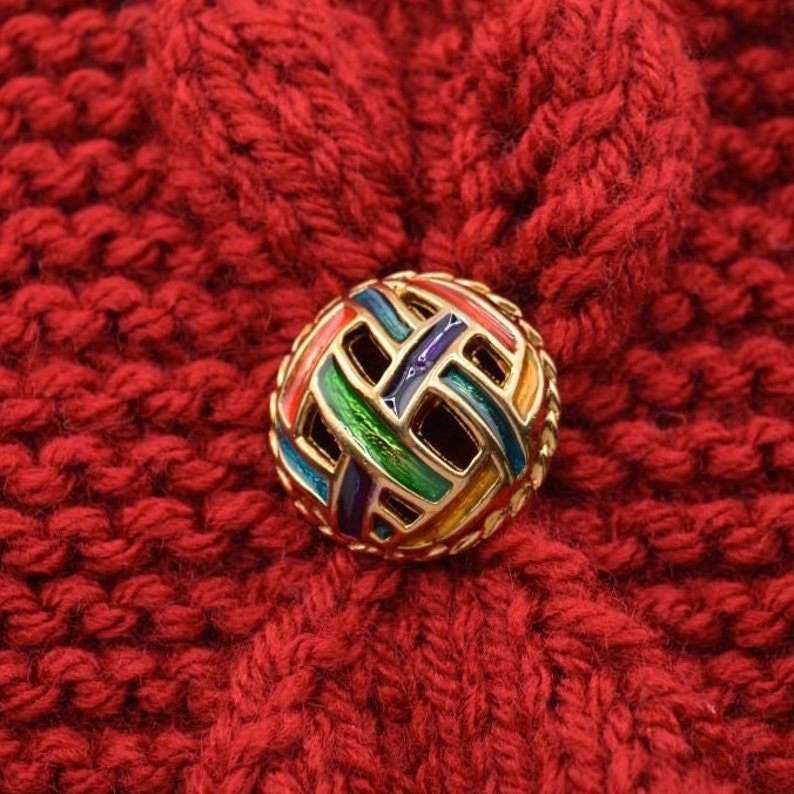 Round Open Weave Bright Metallic Gold Tone Metal Button With Bright ...