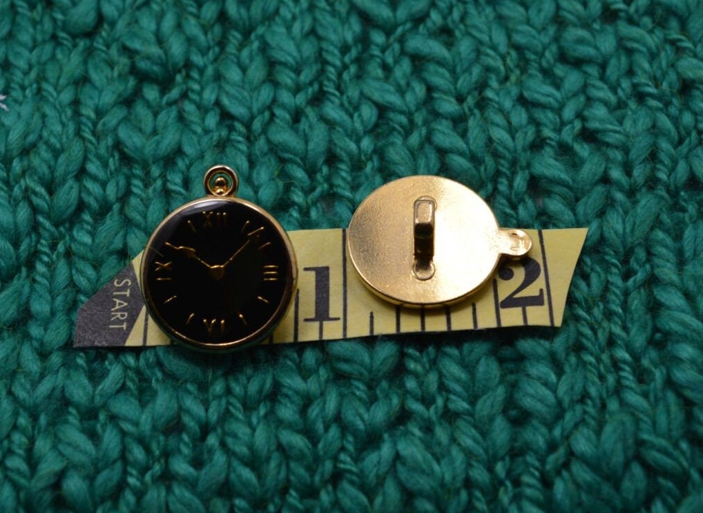 Bright Gold and Black Watch Face Button Shank PP-03 - Etsy