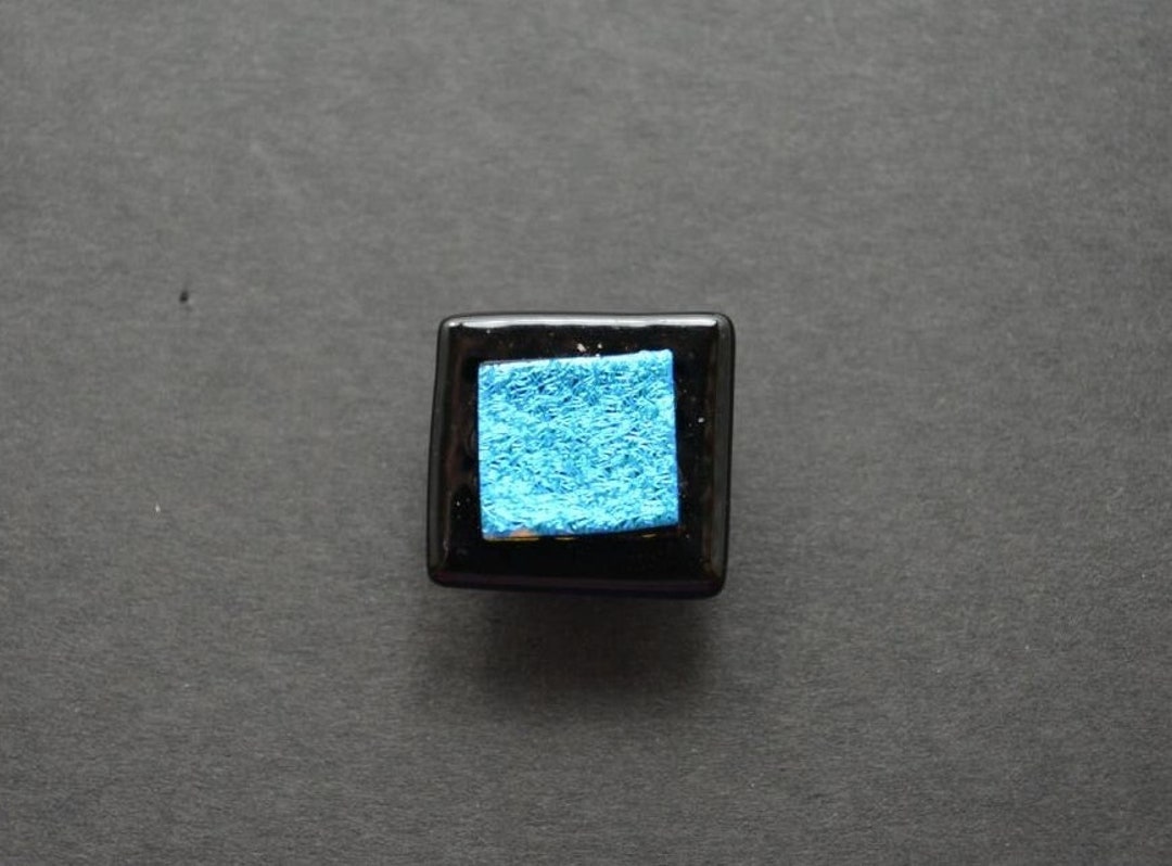 Handmade Square Black Glass - Framing Blue/green Square (H-09) - Etsy