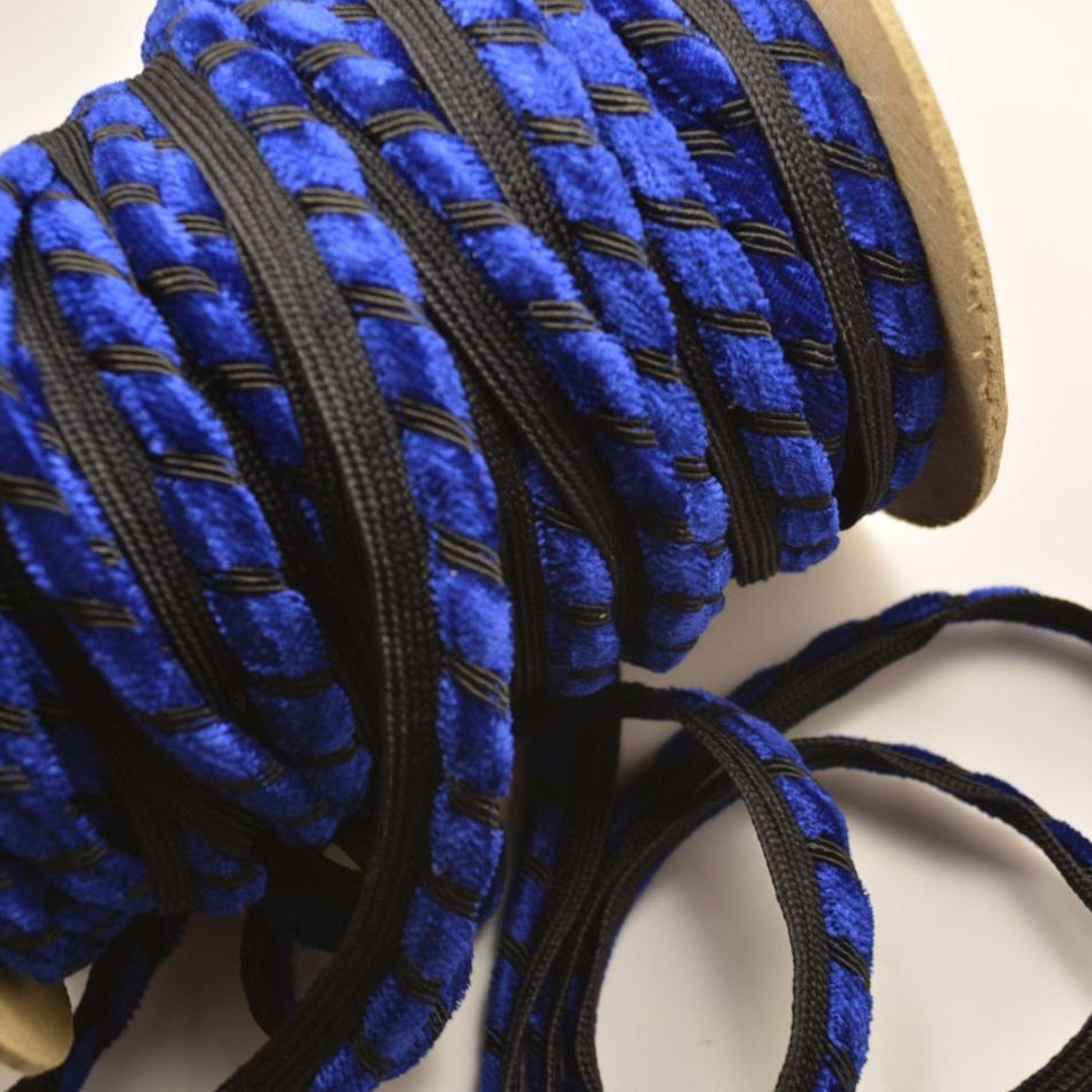 Piping – Royal Blue Velvet & Black (TR-BLUBLK-01) - Etsy