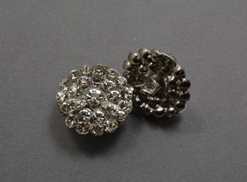 Clear Round Rhinestones Set in Silver J-04 - Etsy