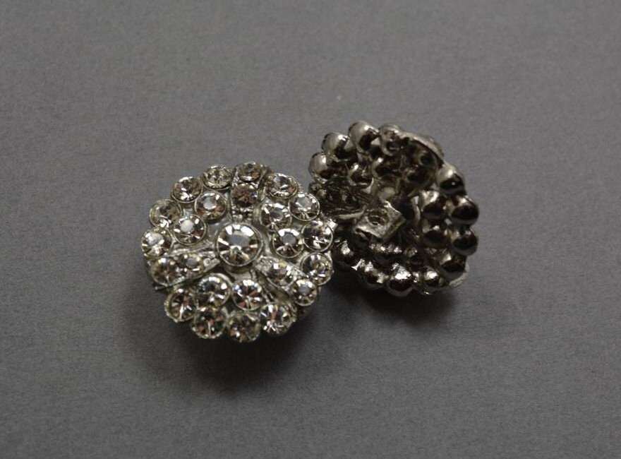 Clear Round Rhinestones Set in Silver (J-04) - Etsy