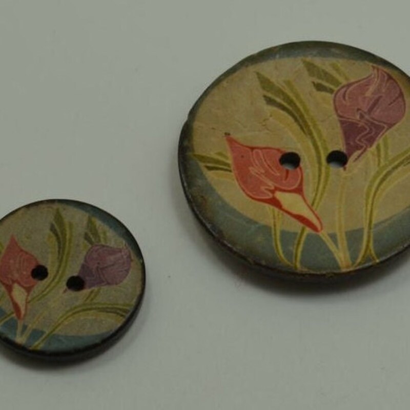 Floral Button Round Resin - Etsy