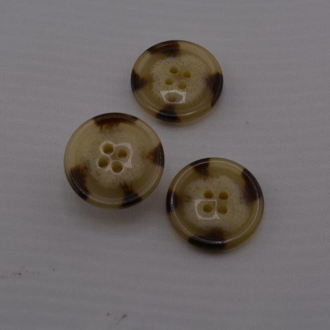 Bone Look Button With Creamy Center Encircled by Black and Taupe – 4 ...