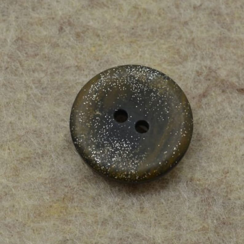 Matte Black Button With a Brown-ish Subtle Frosted Edge – 2-hole (OO-12 ...