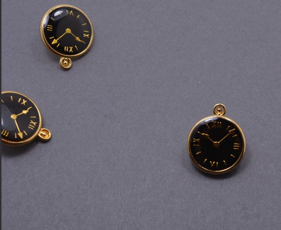 Bright Gold and Black Watch Face Button Shank PP-03 - Etsy