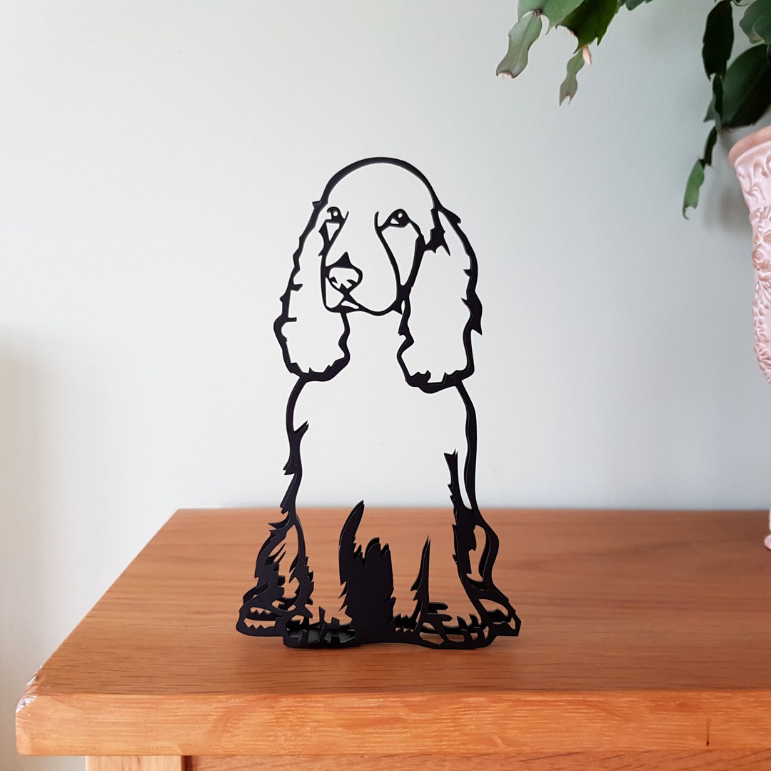 Cute Metal Cocker Spaniel Dog Minimalistic Statue Sculpture - Etsy