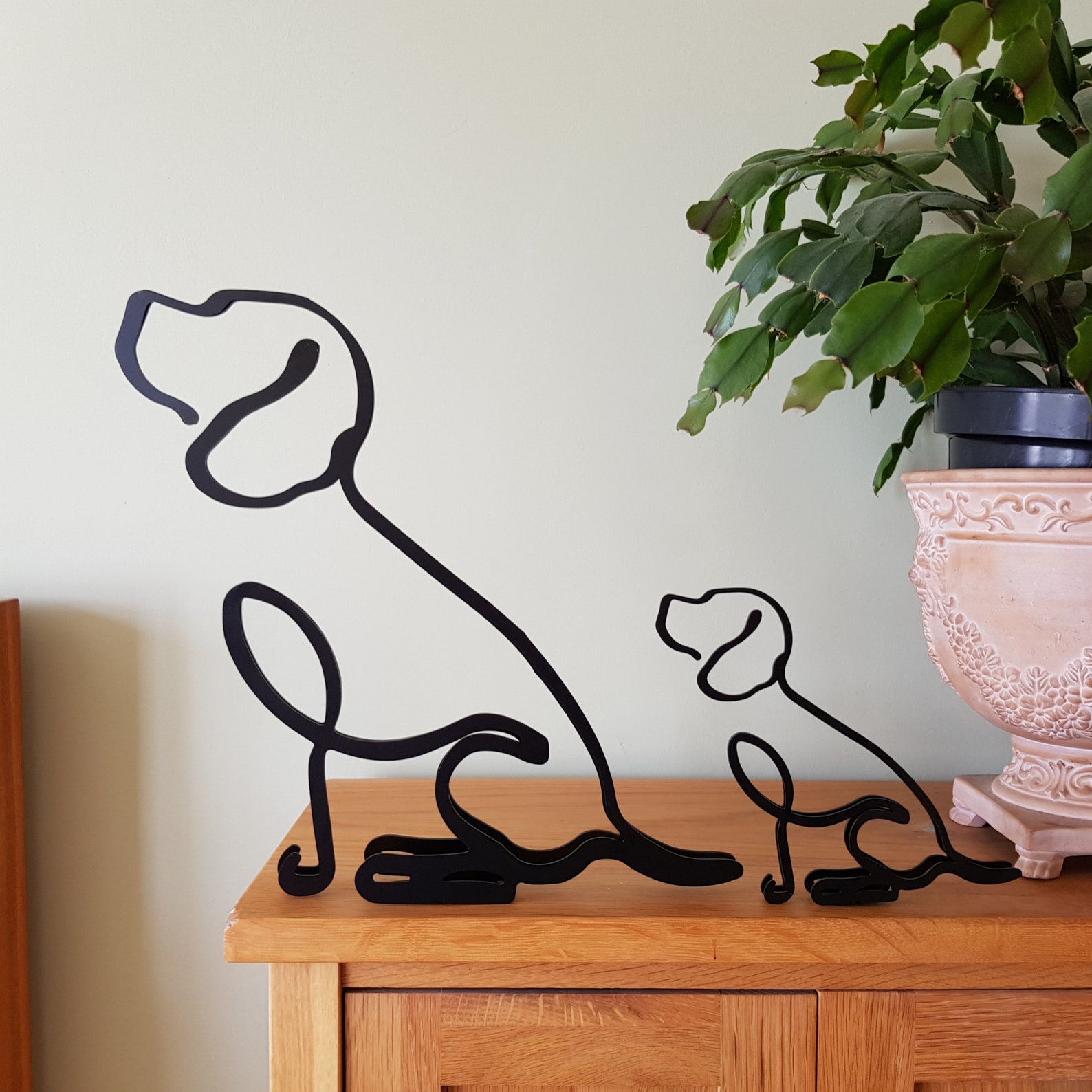 Cute Metal Beagle Dog Black Minimalistic Statue Sculpture - Etsy