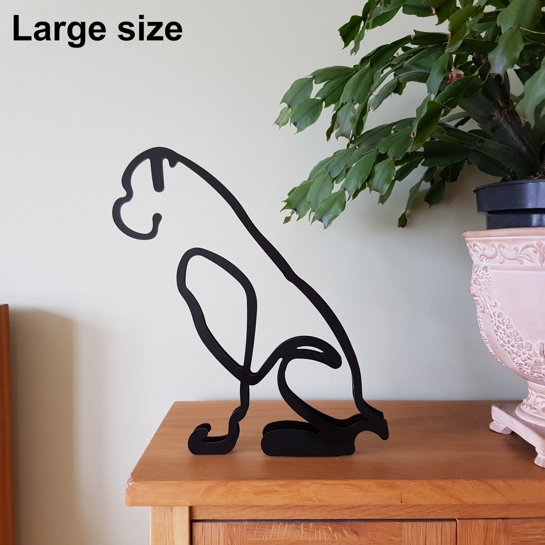 Cute Metal Boxer Dog Black Minimalistic Statue Sculpture - Etsy