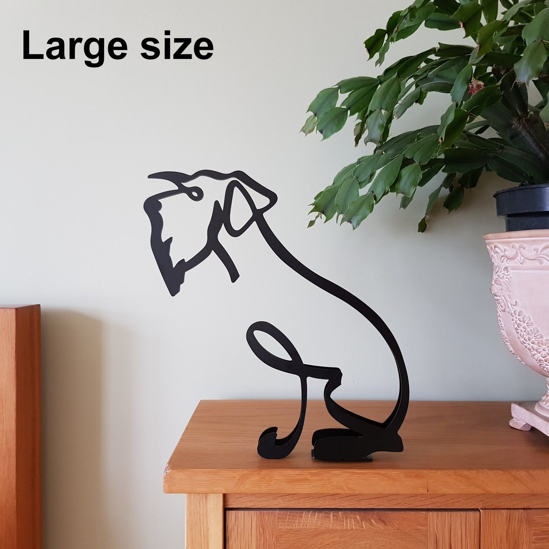 Cute Metal Schnauzer Dog Black Minimalistic Statue Sculpture - Etsy