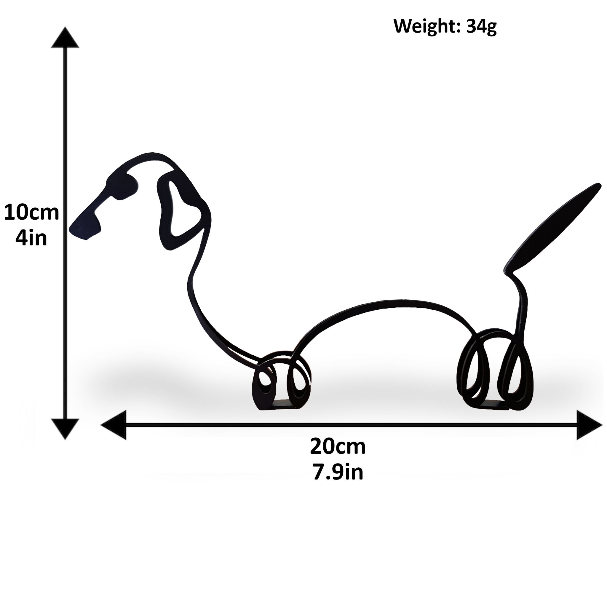 Cute Metal Dachshund Sausage Dog Black Minimalistic Statue Sculpture - Etsy