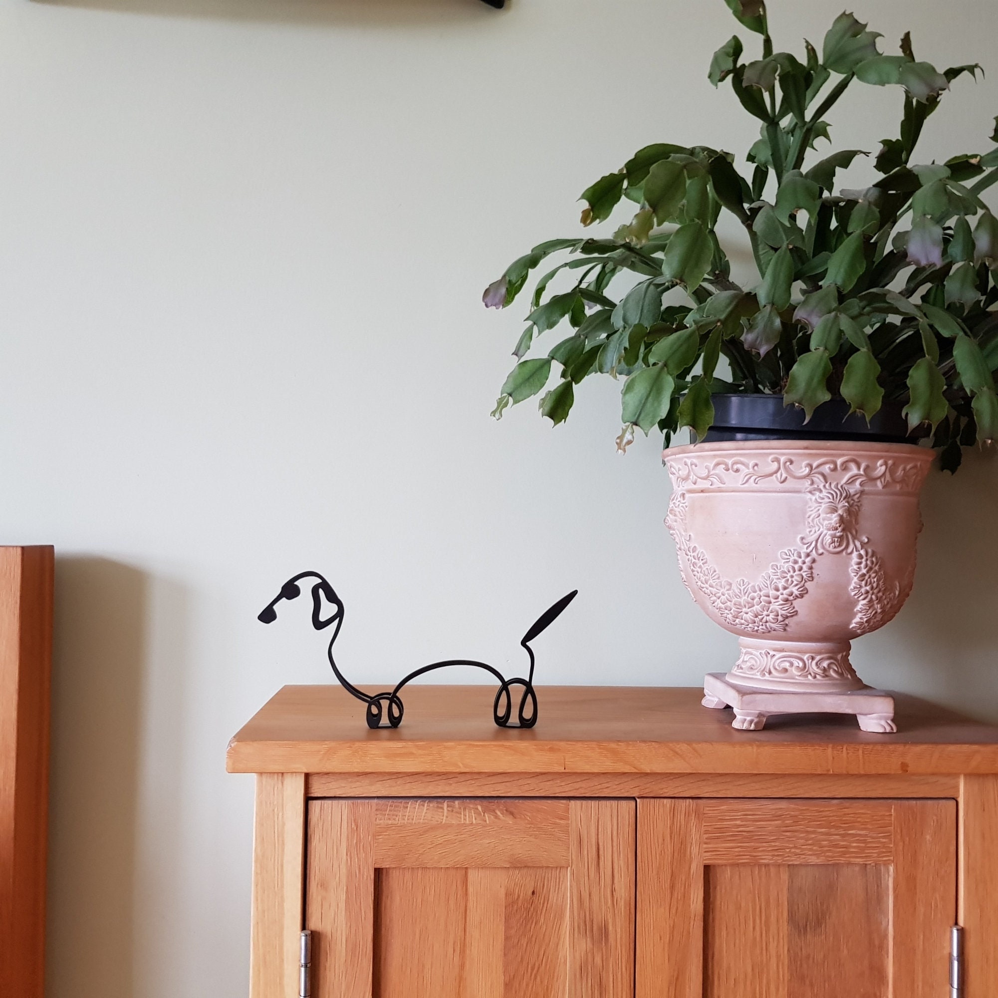 Cute Metal Dachshund Sausage Dog Black Minimalistic Statue Sculpture - Etsy