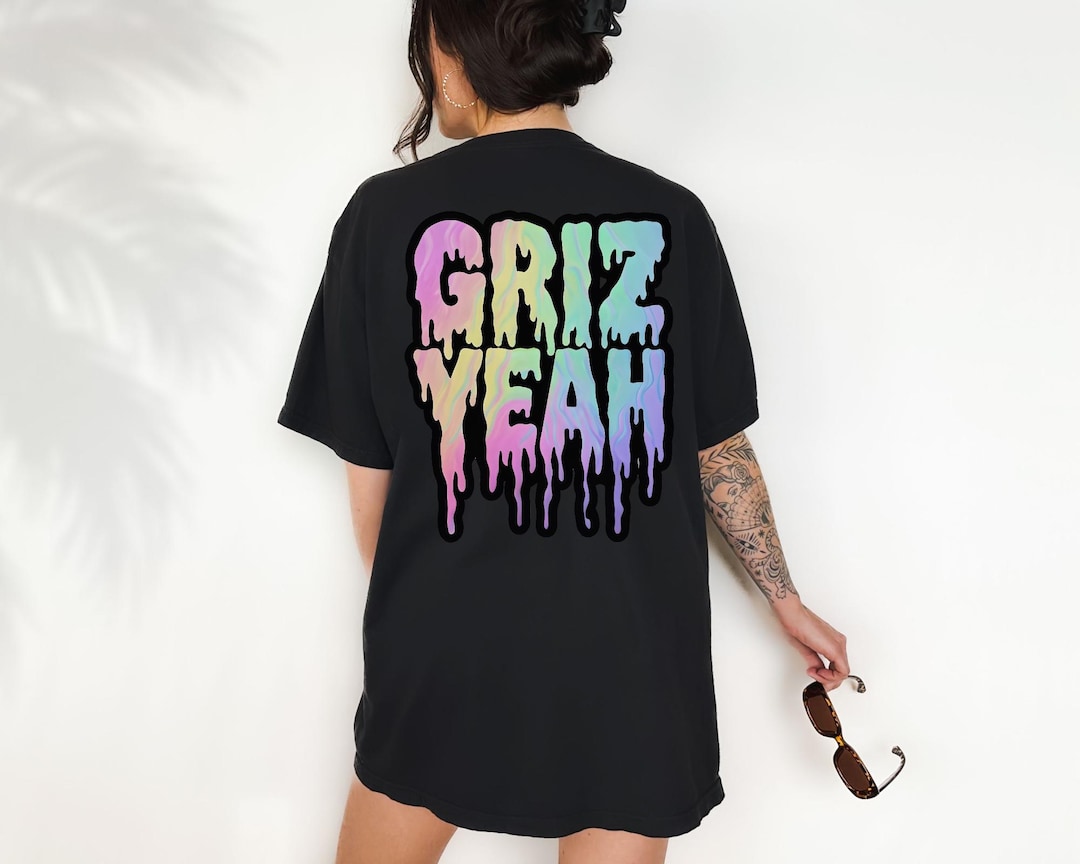 Griz Yeah Drippy Rainbow Graphic Tee Unisex Garment-dyed T-shirt Music ...
