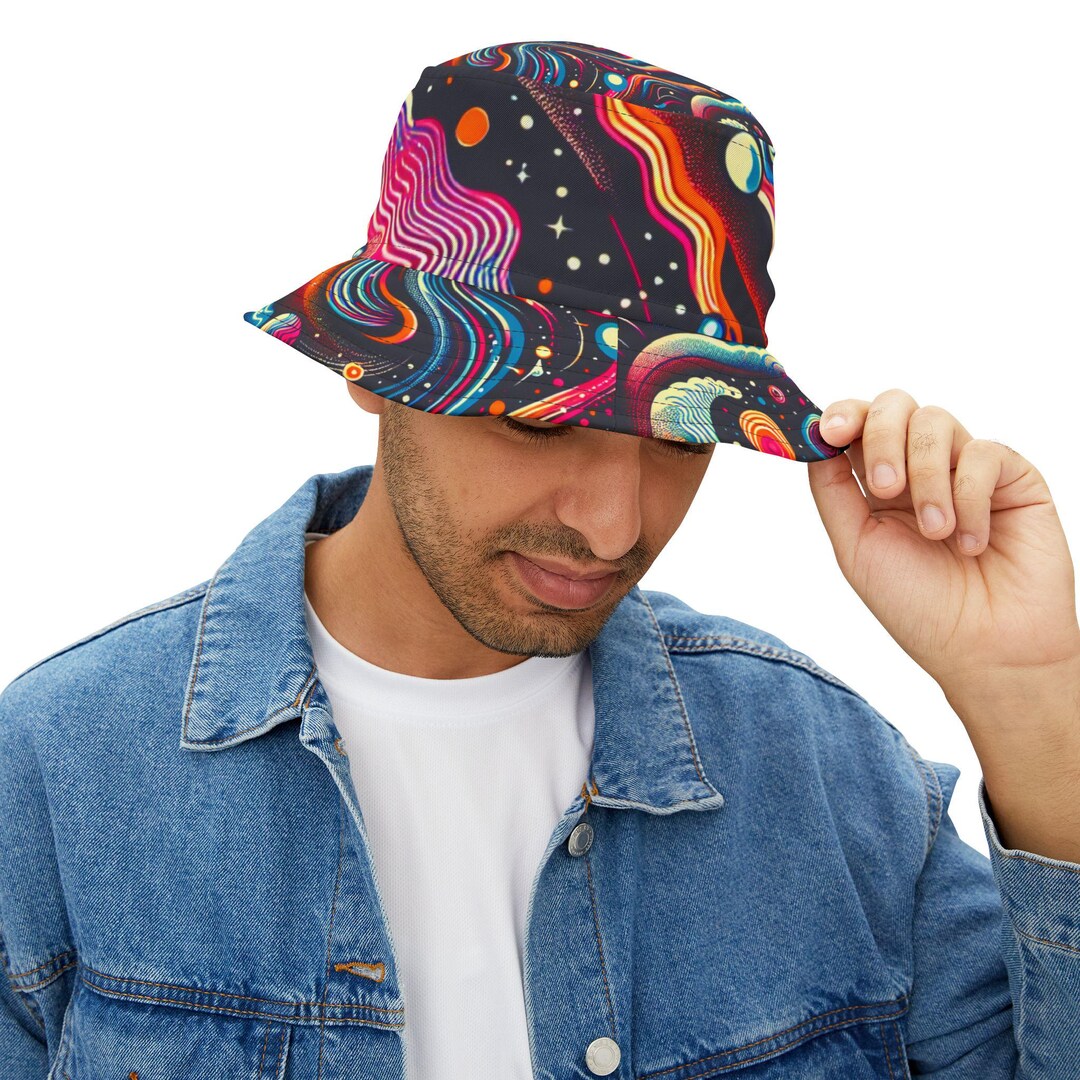 Galaxy Bucket Hat, Space Graphic Cap, Celestial Print Sun Hat, Starry ...