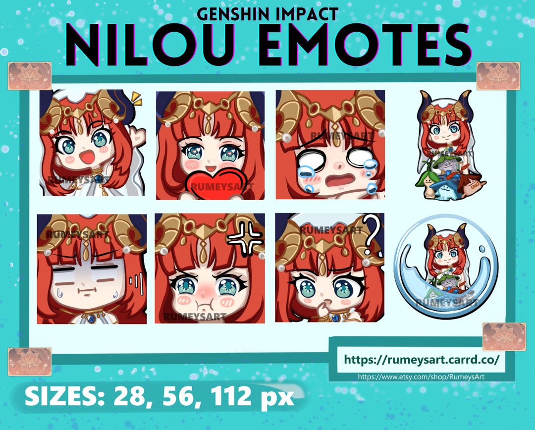 Genshin Impact Nilou Emotes Discord Emotes, Twitch Emotes - Etsy