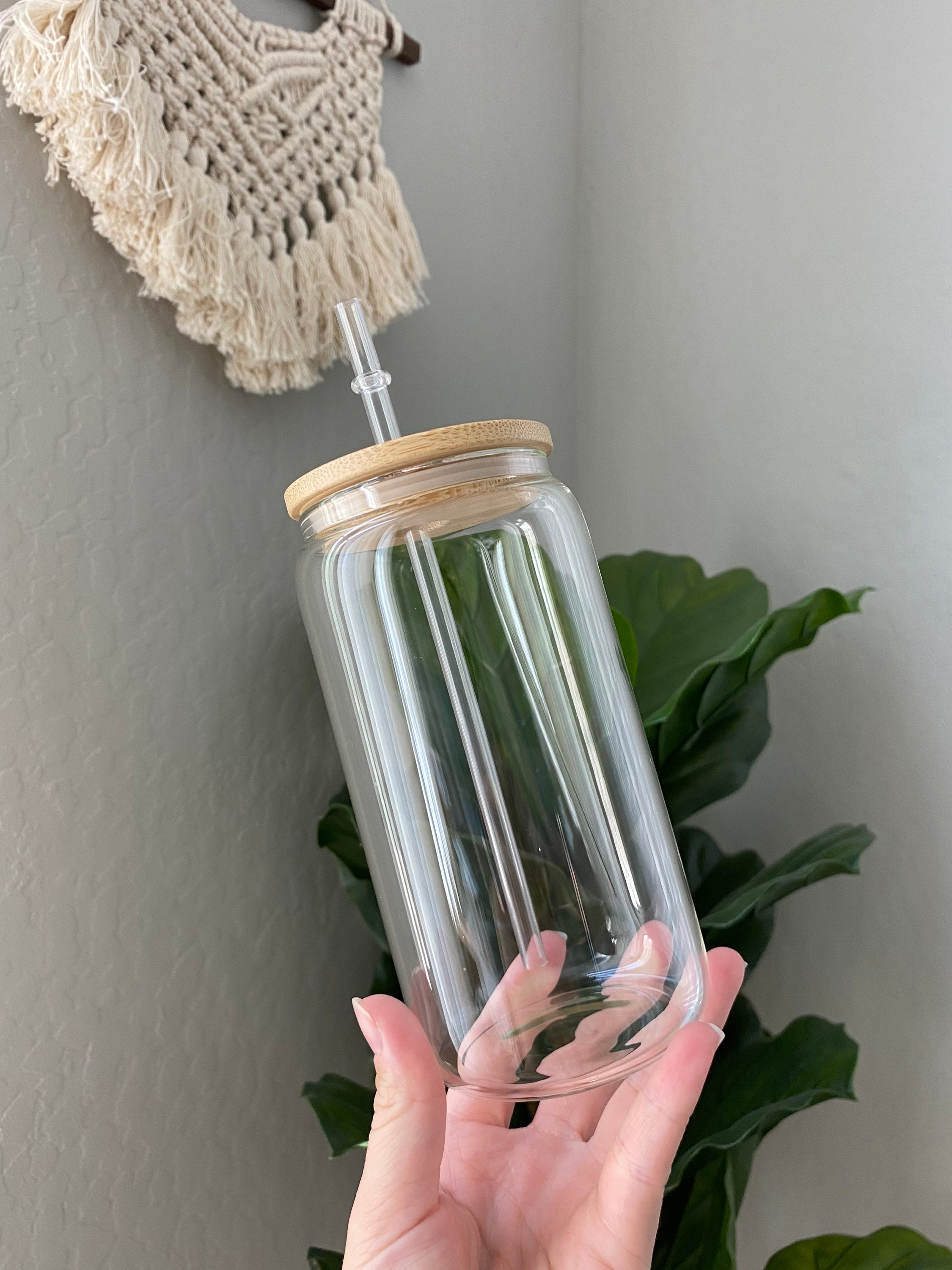 Clear and Frosted Sublimation Cups 16 Oz Glass Can Cups - Etsy