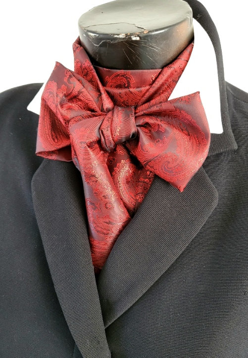 Burgundy Red Silky Paisley Long Cravat Self Tie Neck Scarf - Etsy
