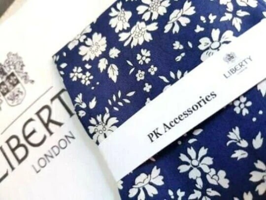Liberty Print 'capel' Navy Blue and White Flowers - Etsy