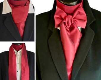 Burgundy Red Silky Paisley Long Cravat Self Tie Neck Scarf - Etsy