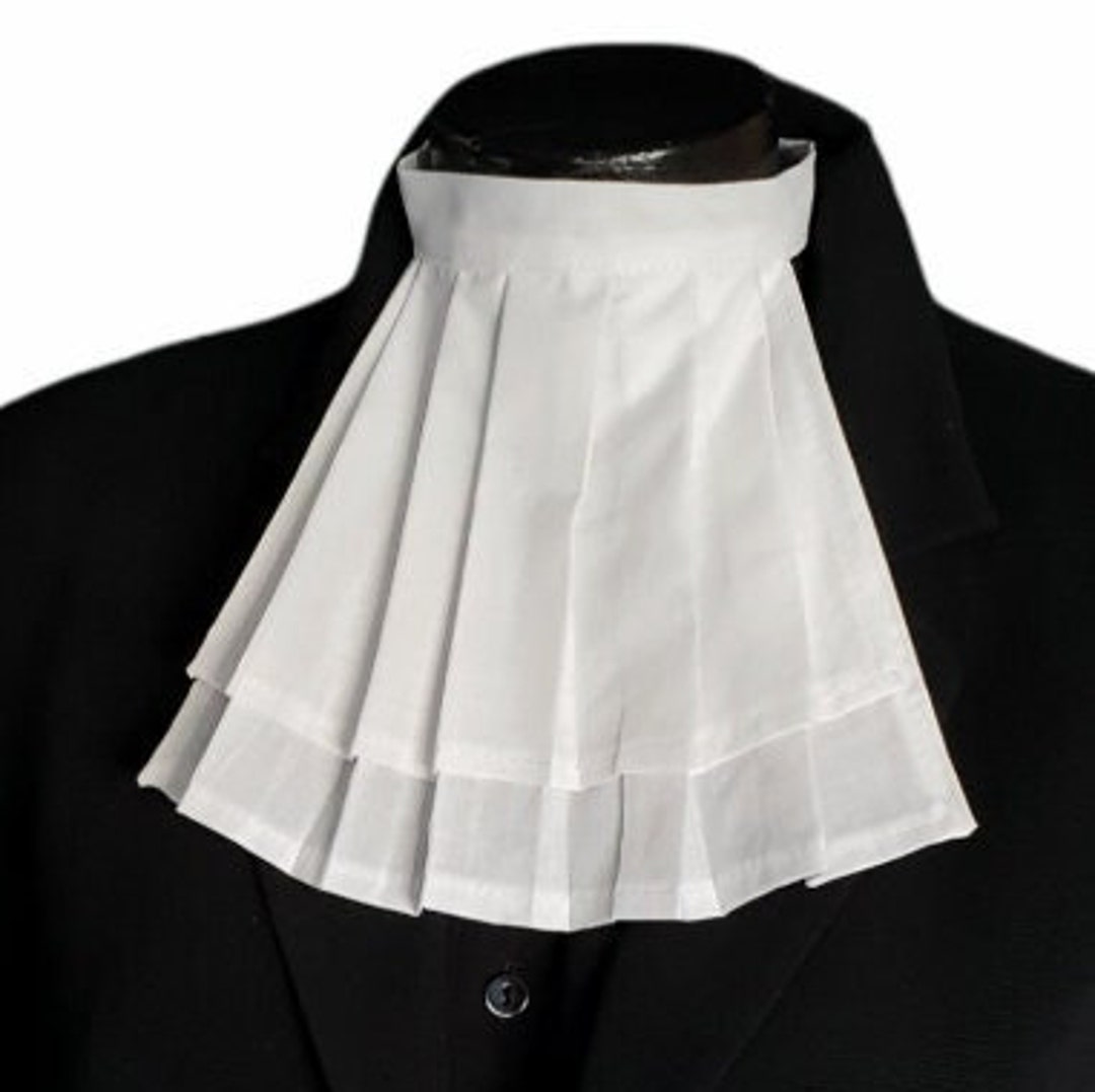 White Cotton Jabot Cravat Collar Victorian Ruffle Steampunk Wedding ...