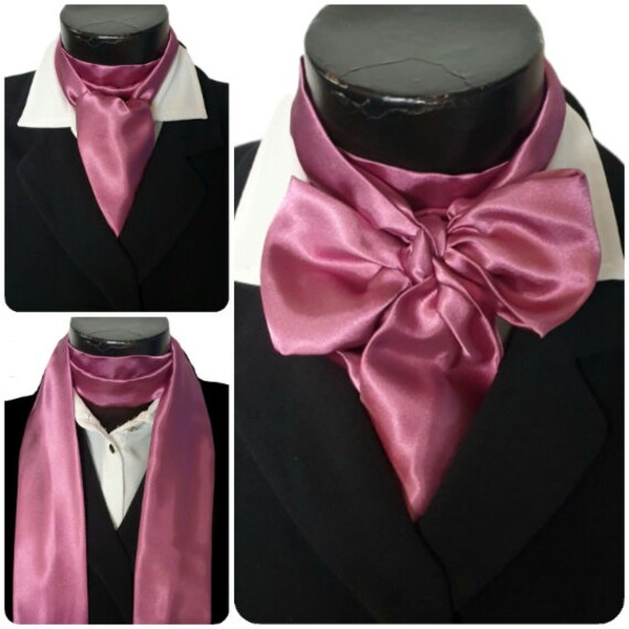 Dusty Pink Satin Long Cravat Self Tie Neck Scarf Multi Way - Etsy