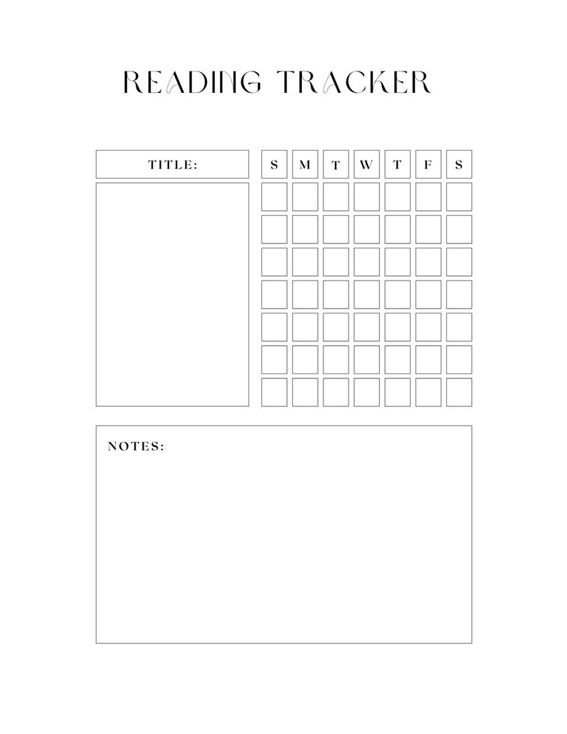 Reading Tracker Template - Etsy