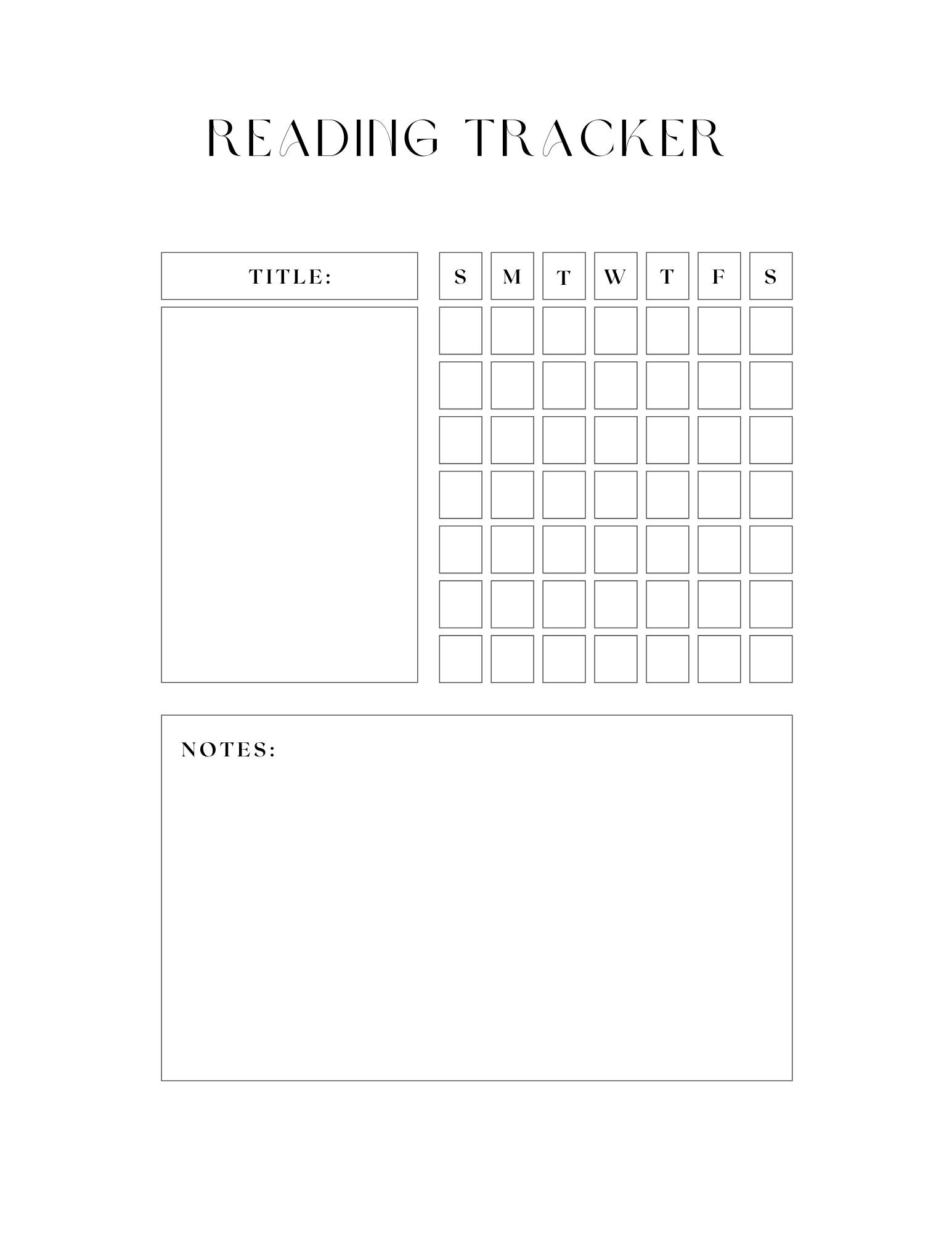 Reading Tracker Template - Etsy