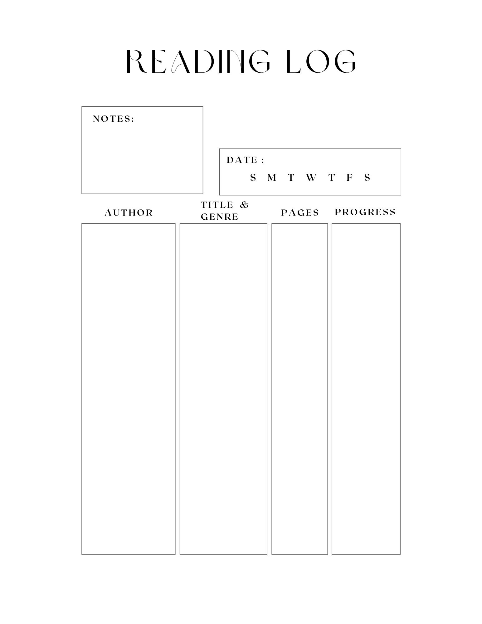 Reading Tracker Template - Etsy