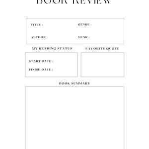 Reading Tracker Template - Etsy