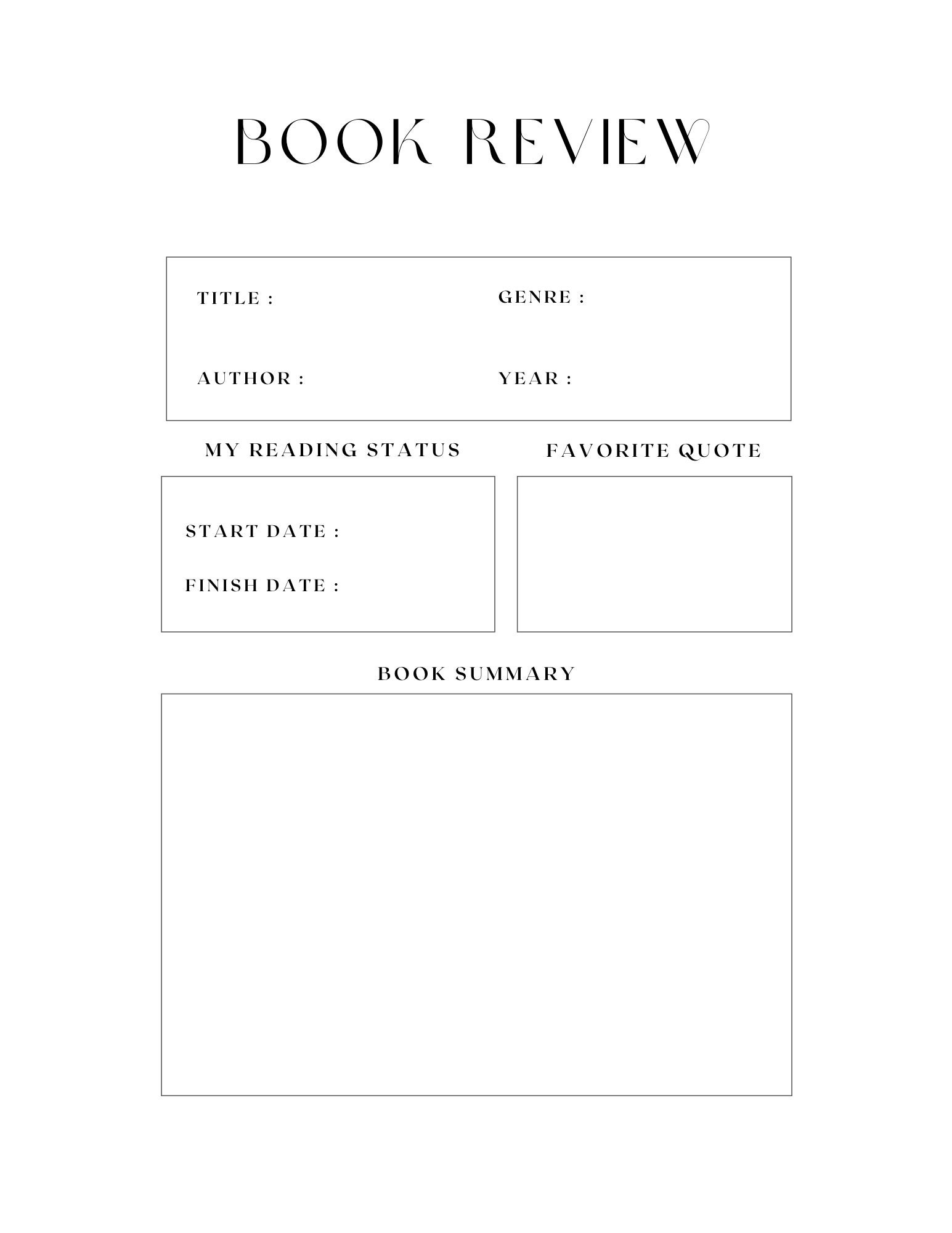 Reading Tracker Template - Etsy