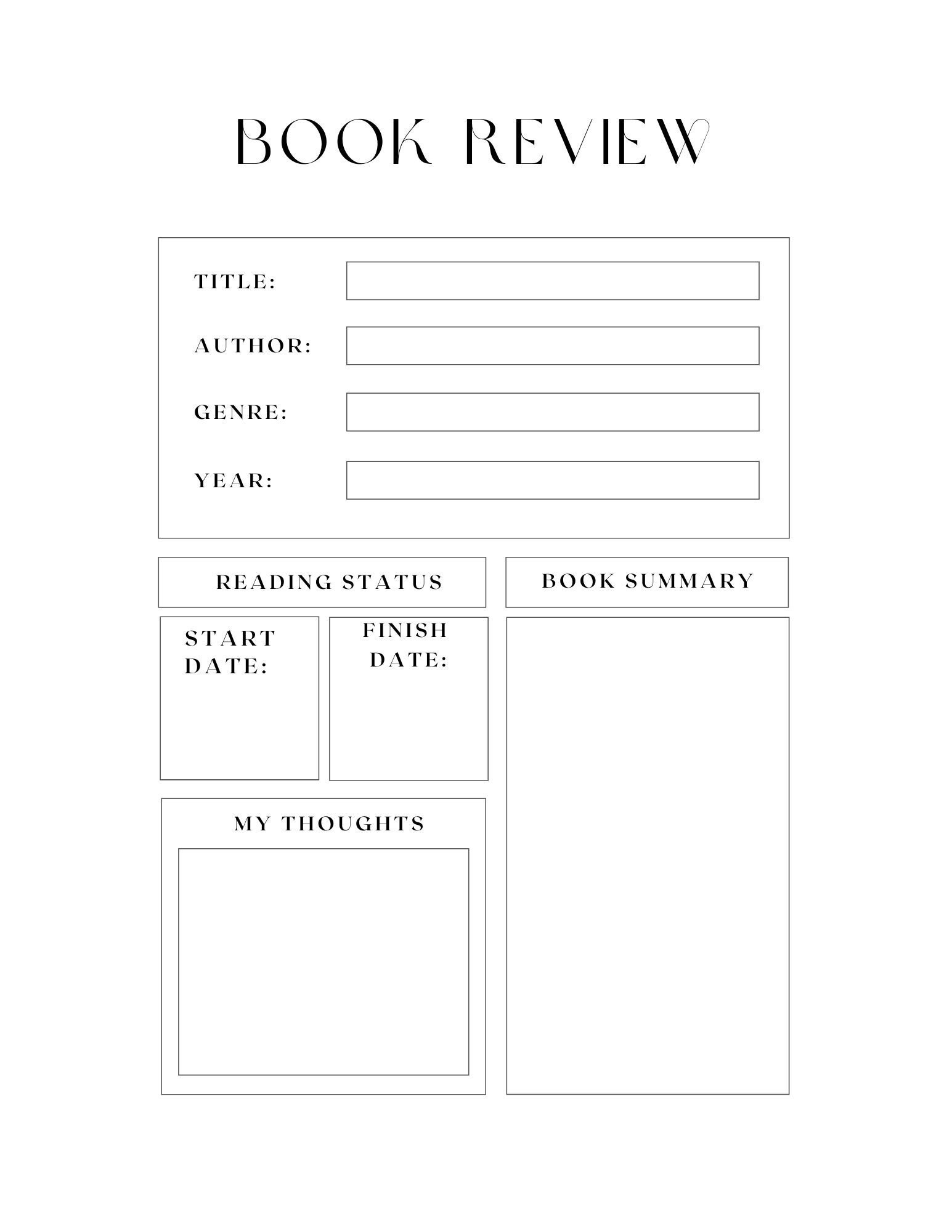 Reading Tracker Template - Etsy