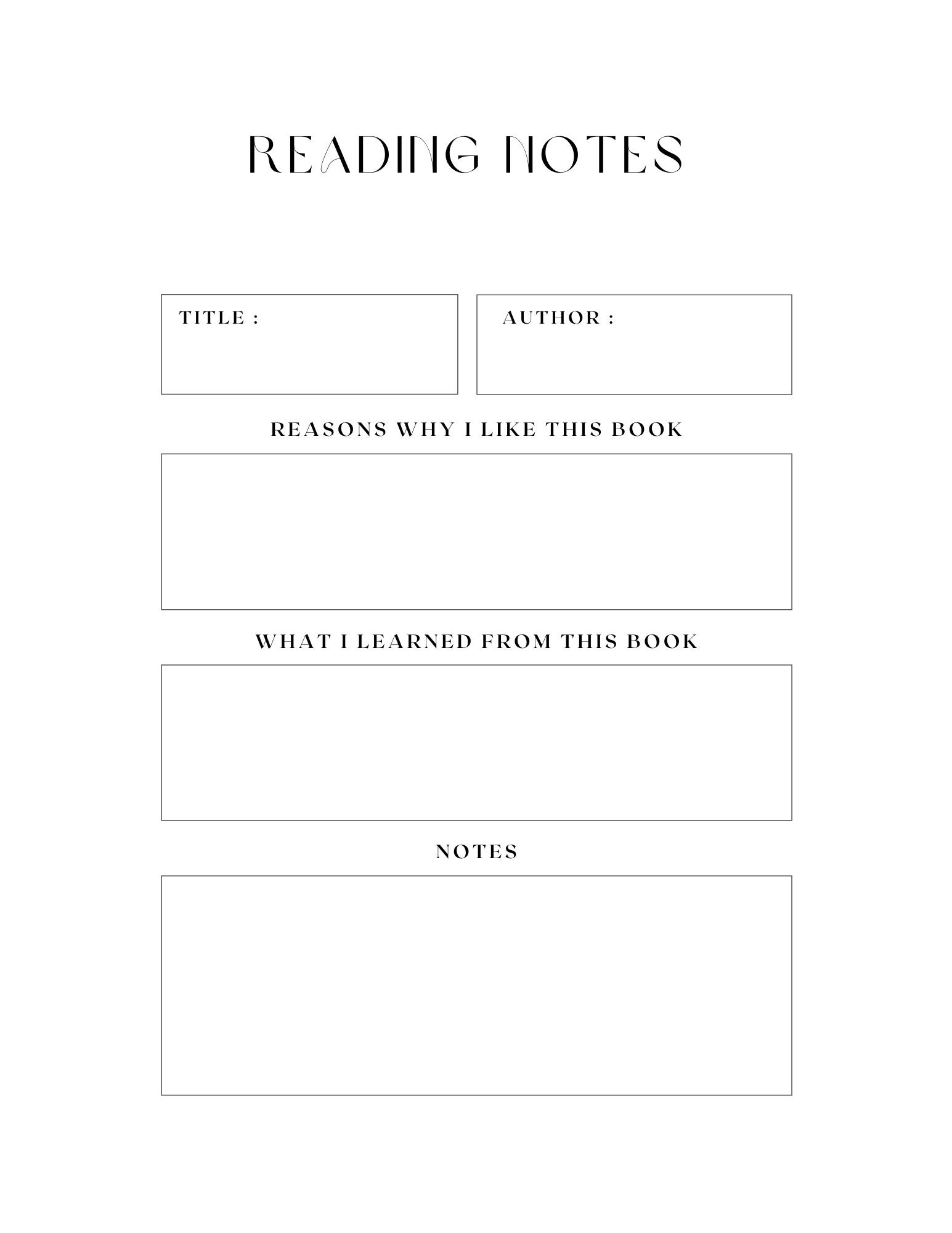 Reading Tracker Template - Etsy
