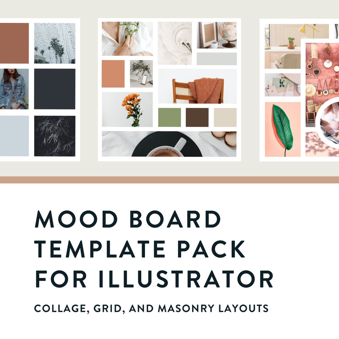 Mood Board Template for Adobe Illustrator, Brand Design Tool for Small ...
