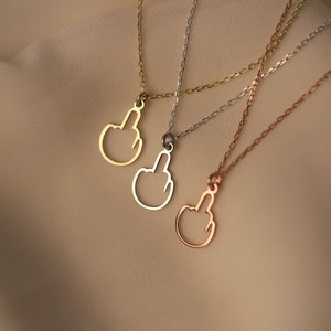 Tiny Middle Finger Necklace | Fuck You Necklace | Minimalist Middle ...
