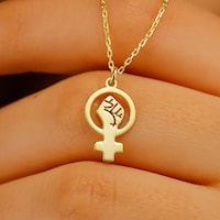 Female Symbol Necklace, Venus Symbol Necklace, Woman Symbol Charm ...