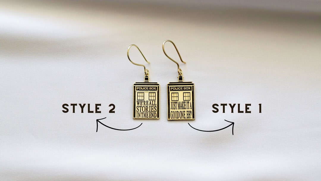 925 Silver Dr Who Earrings, Phone Box and Police Box Earrings, Sci-fi ...
