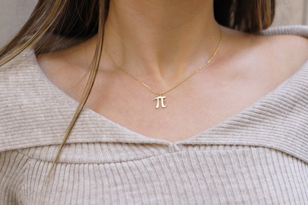Dainty Pendant Charm Pi Symbol Necklace | Delicate Math Symbol Gold ...