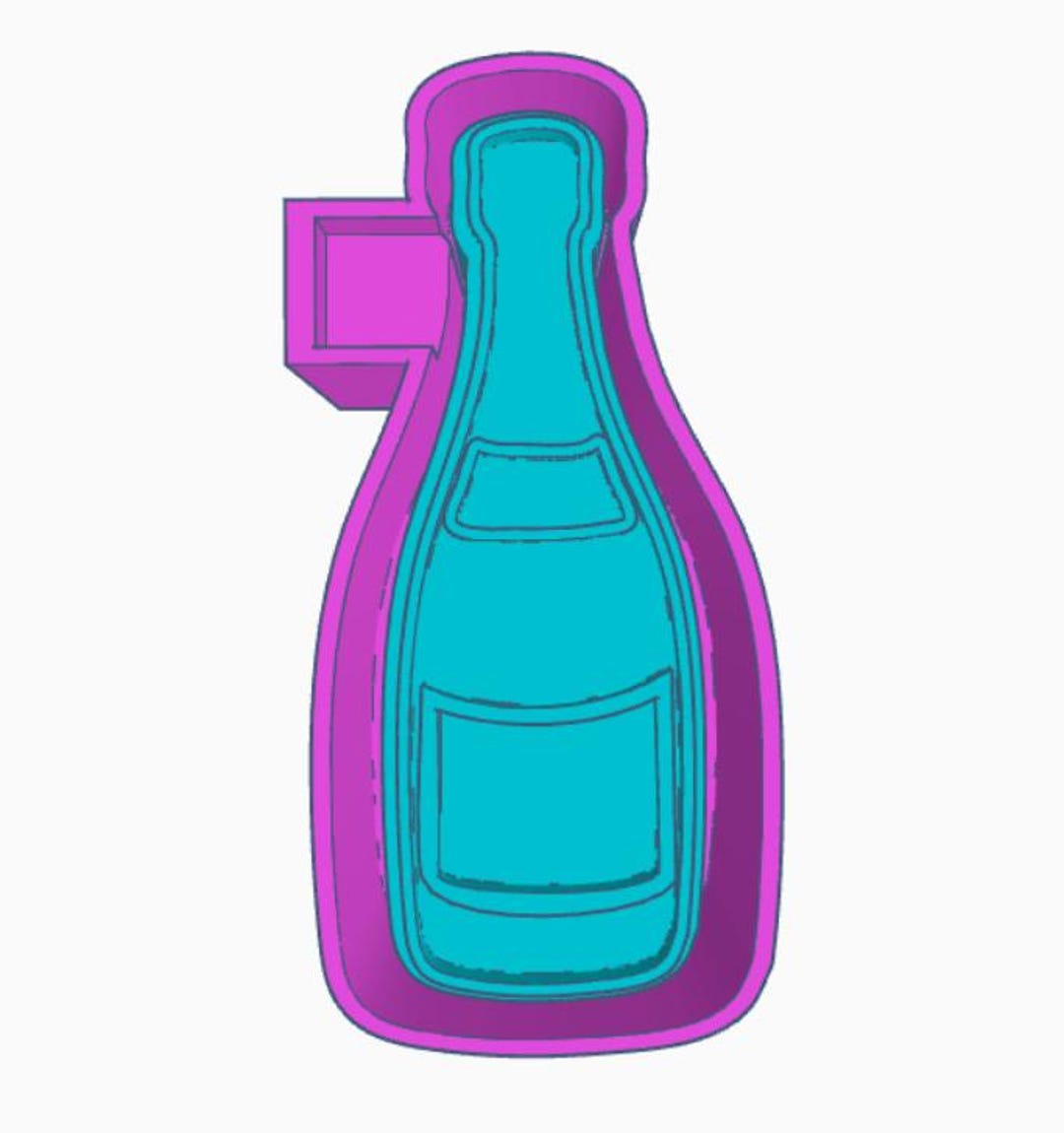 Champagne Bottle Silicone Mold STL File: 3D Print Digital Download - Etsy