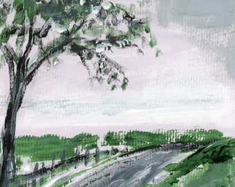 Downloadable Country Lane Print,pen and Ink Drawing of a Country Lane ...