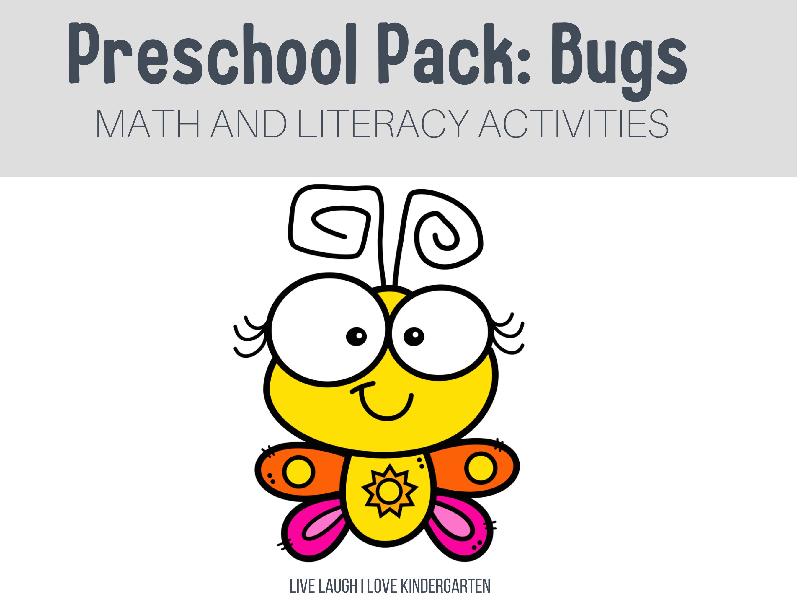 Preschool Pack, Bug-themed Activities, Bug Activities, Math and ...