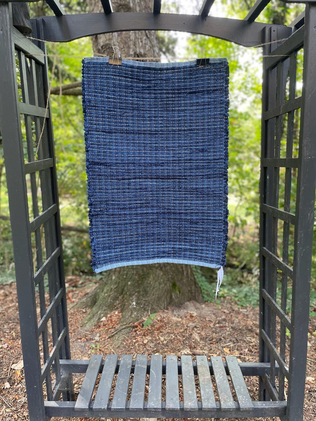 Navy Blue Rag Rug - Etsy