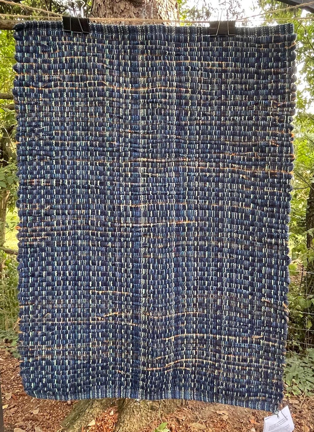 Blue and Gold Pendleton Wool Rag Rug - Etsy