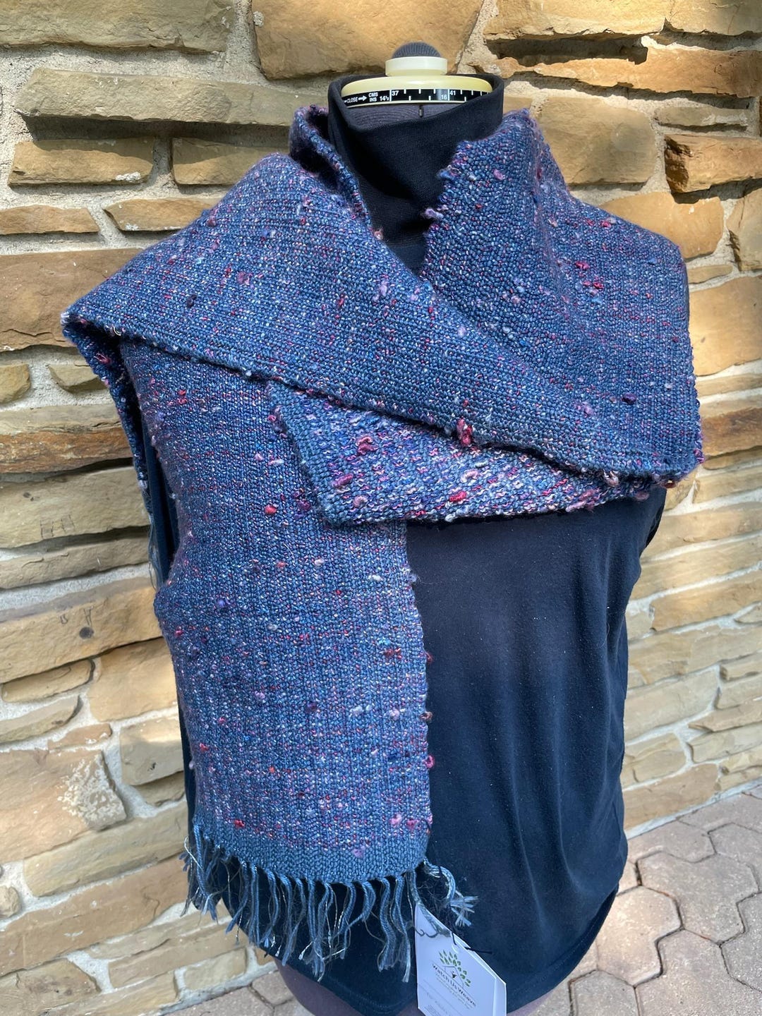 Textured Blue and Pink Scarf - Etsy